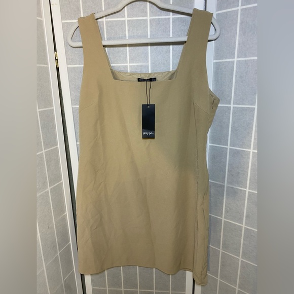 Nasty Gal | Dresses | Nwt Nasty Gal Tan Midi Dress Tallored Square Neck ...